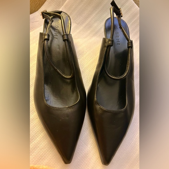 M. Gemi | Shoes | M Gemi Elegant Black Leather Kitten Heel Unique Rare ...